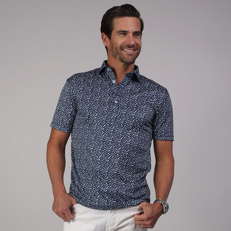 Semi-Spread Collar Polo Navy Floral – Collars & Co.