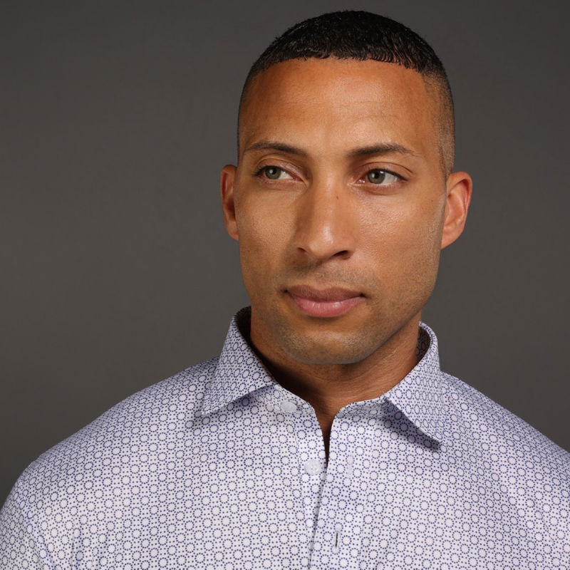 Semi-Spread Collar Polo Scottsdale Navy Spheres – Collars & Co.