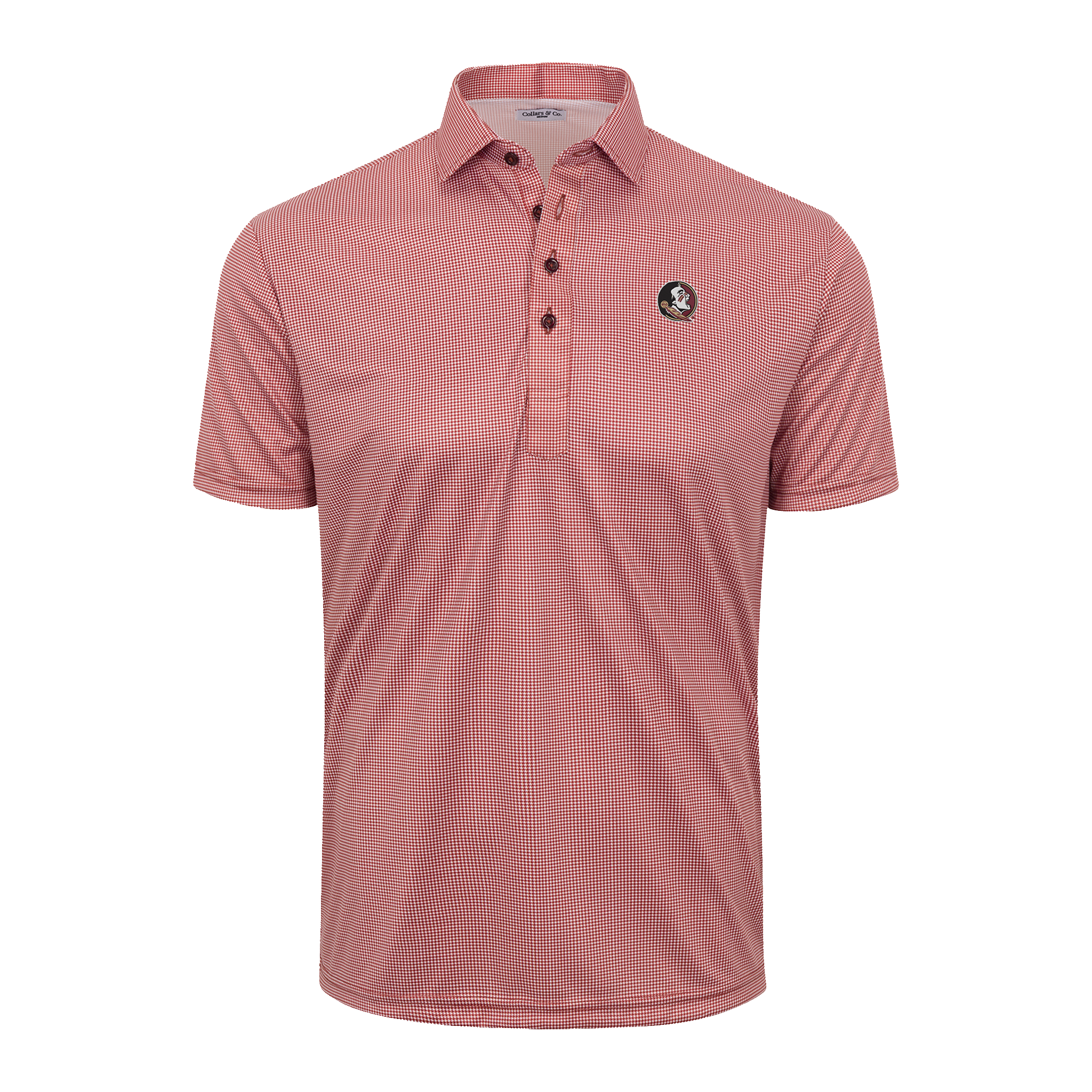 Florida State Semi-Spread Collar Polo Maroon Houndstooth – Collars & Co.