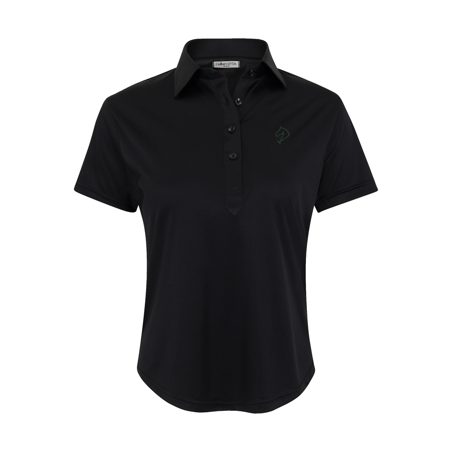 Greenwich Sound Polo Women's Cap Sleeve Semi Spread Polo Black ...