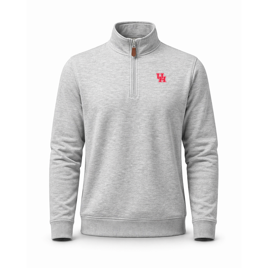 Houston Heather Cloud Cotton Quarter Zip Pullover Light Grey – Collars ...