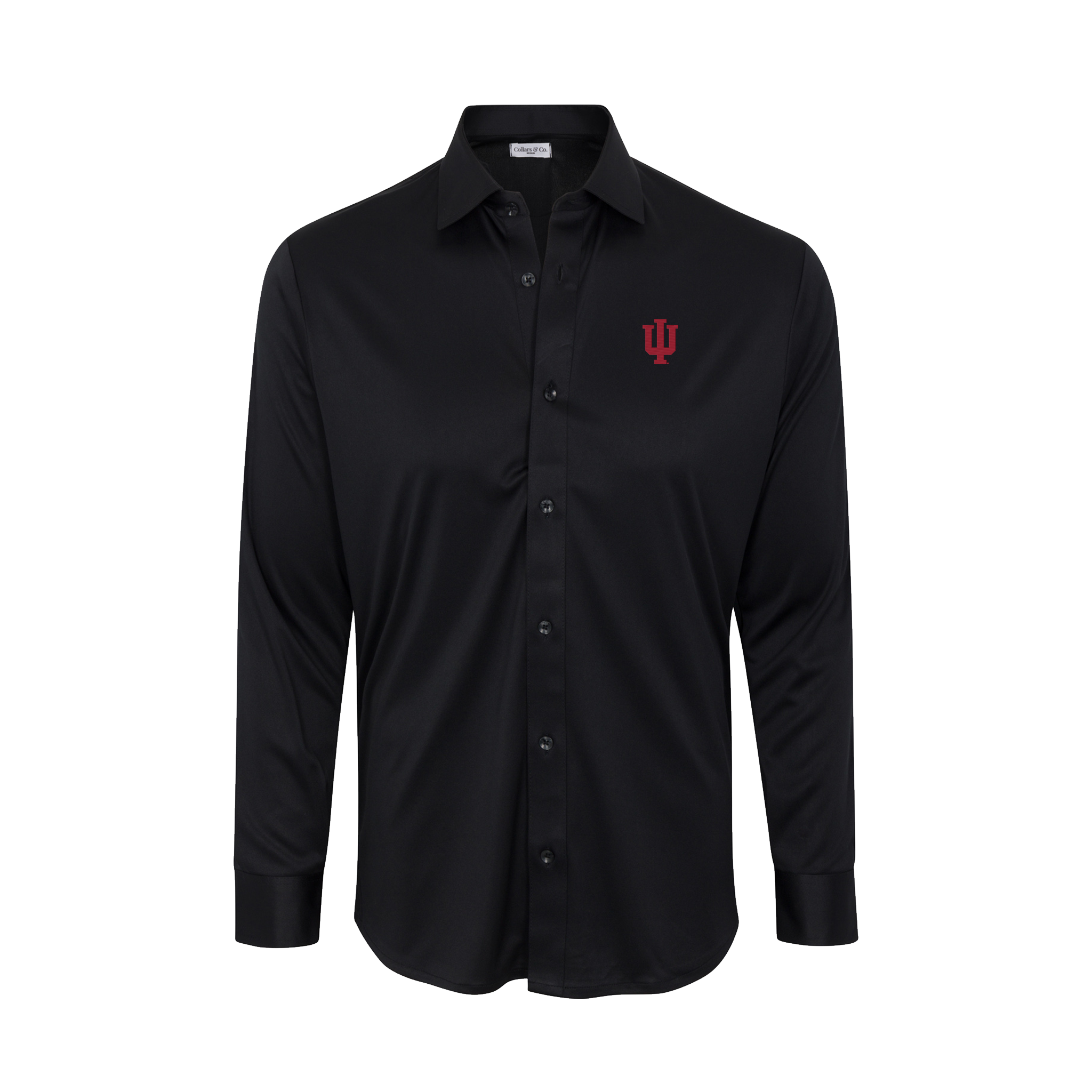 Indiana Quattro Flex Dress Shirt with Semi-Spread Collar Black ...