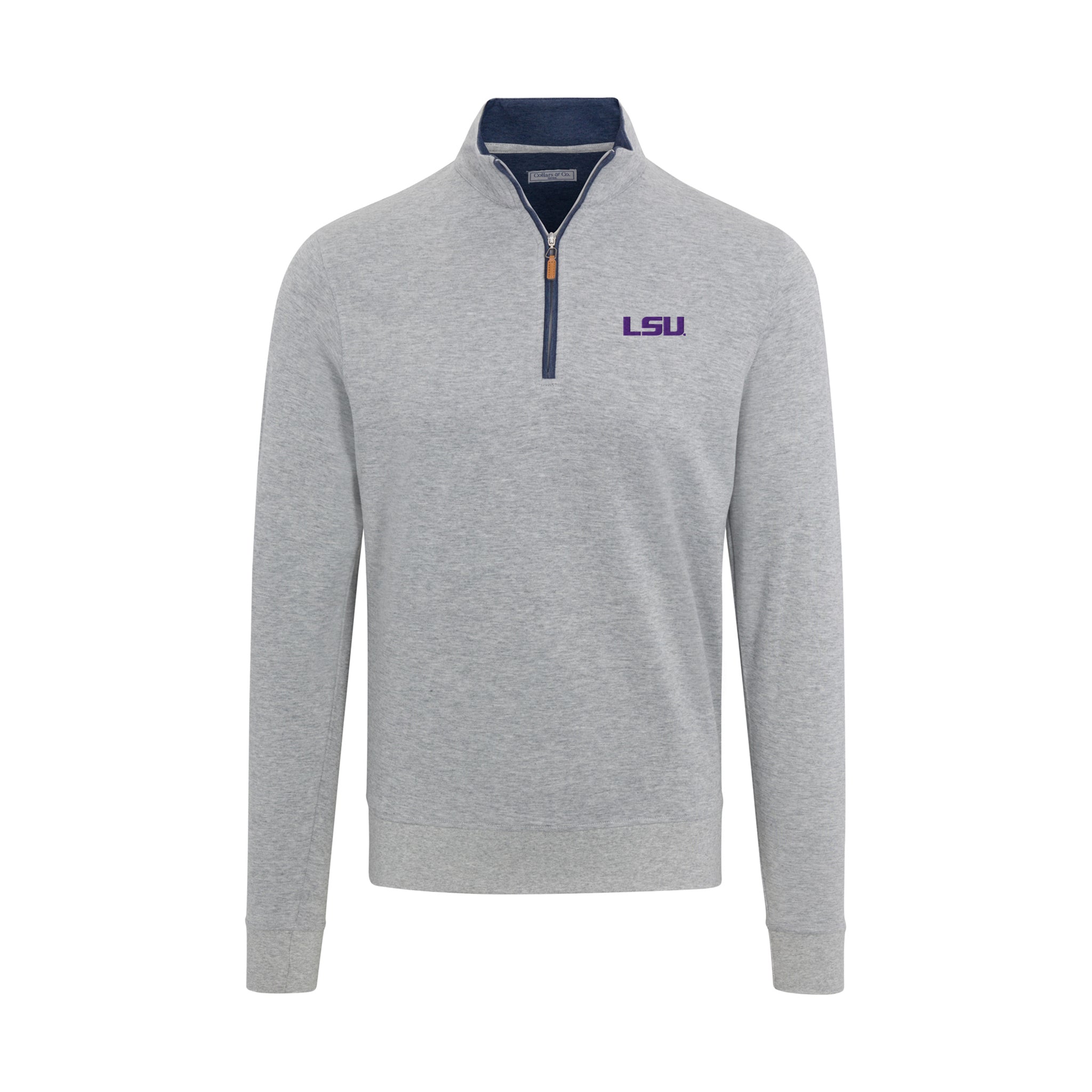 LSU Light Grey Heather Cloud Cotton Quarter Zip Pullover – Collars & Co.