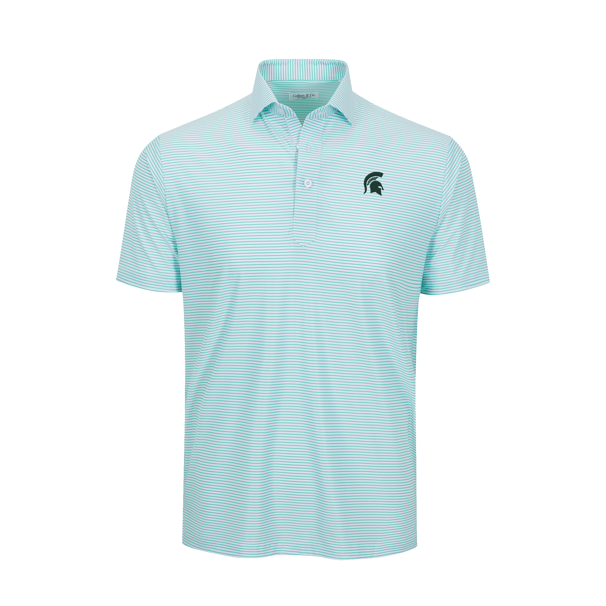 Michigan State Featherweight Flex Polo Augusta Green Stripe – Collars & Co.