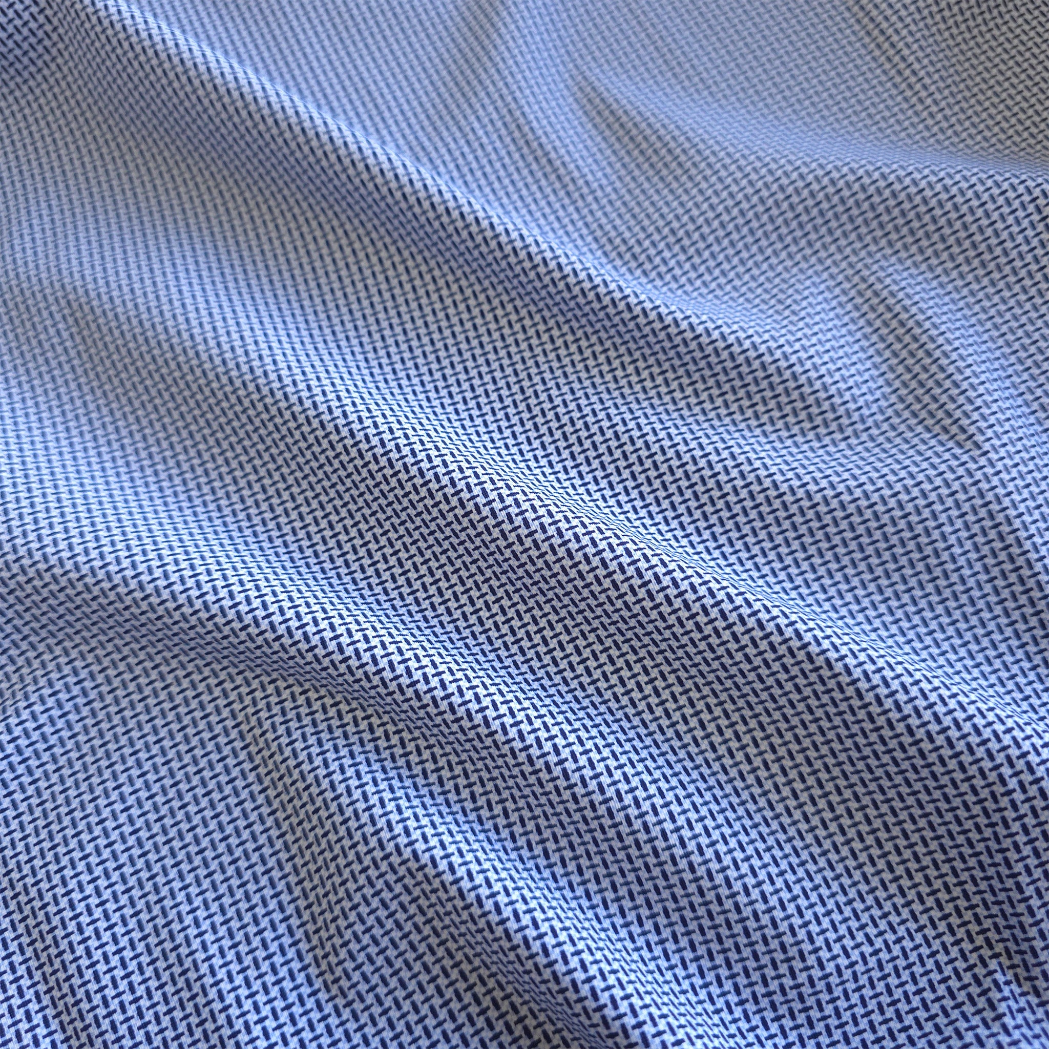 Apex Performance Dress Shirt Semi-Spread Collar Navy Mini Basketweave ...
