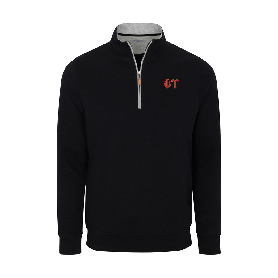 Collars & Co. Psi Upsilon Heather Cloud Cotton Quarter Zip Pullover Bl