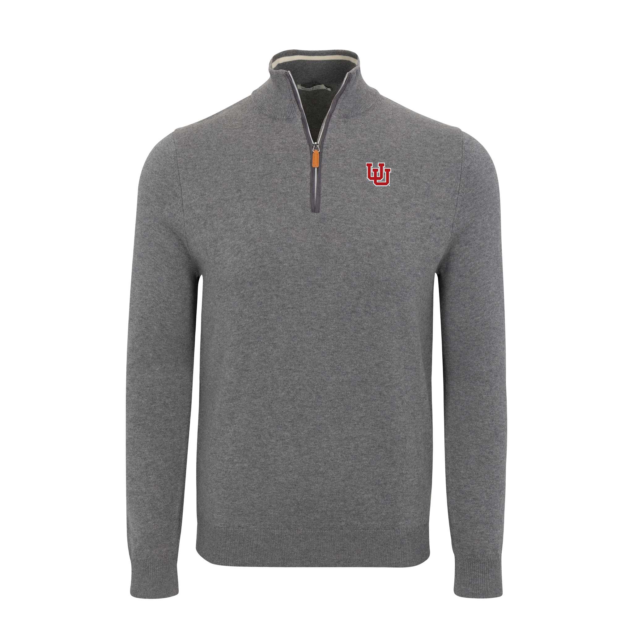 Utah Grey with Grey Trim Luxury Touch Cotton and Cashmere Quarter Zip ...