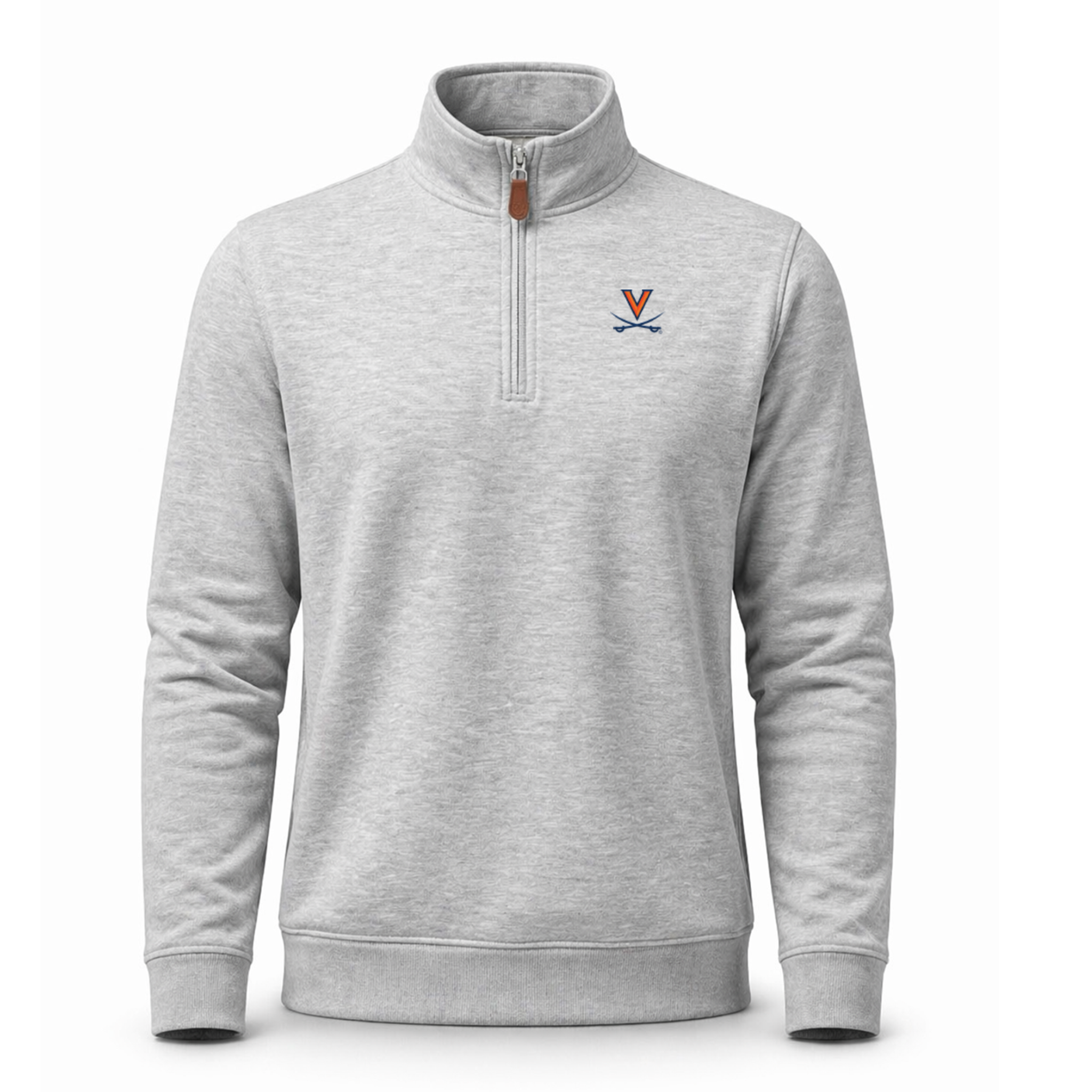 Virginia Heather Cloud Cotton Quarter Zip Pullover Light Grey – Collars ...