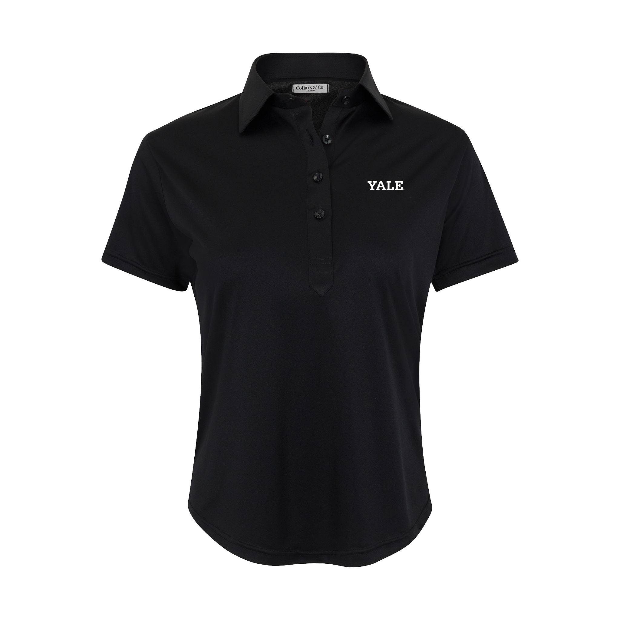 Yale Women's Cap Sleeve Semi Spread Polo Black – Collars & Co.