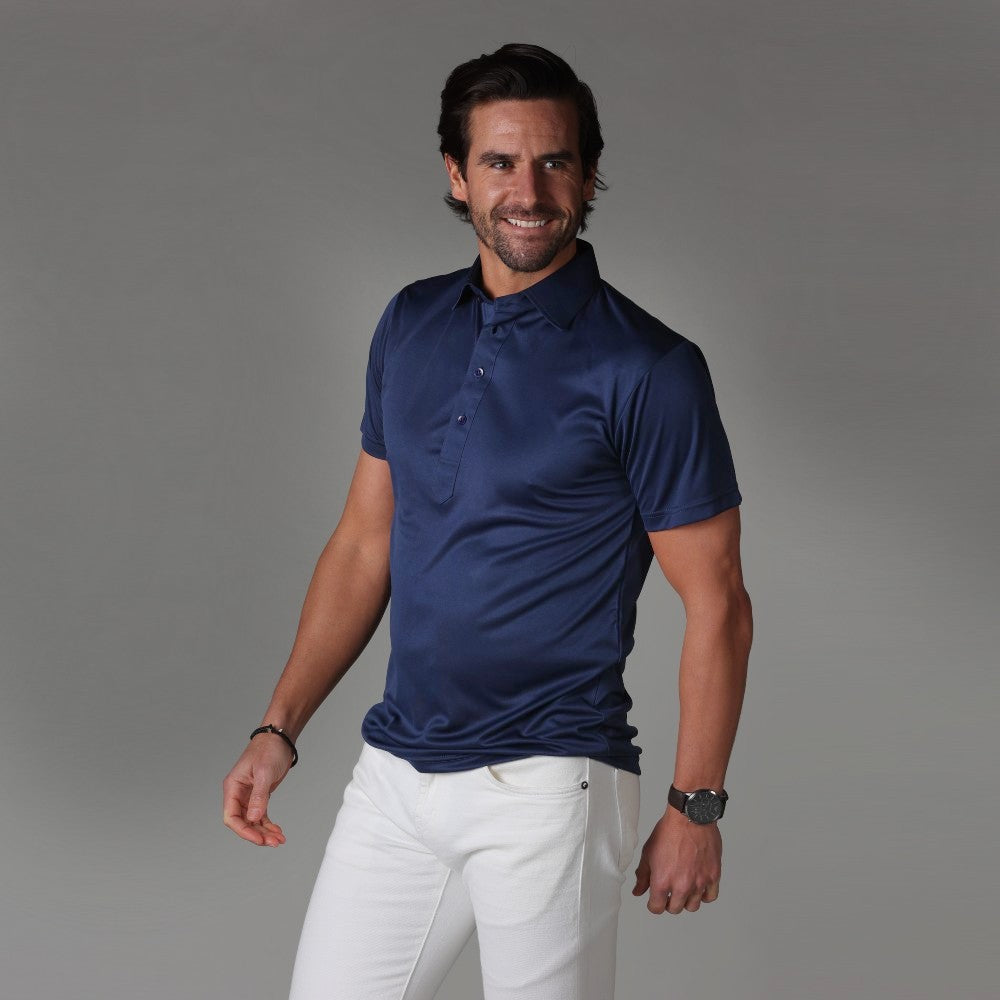 Semi-Spread Collar Polo Navy – Collars & Co.